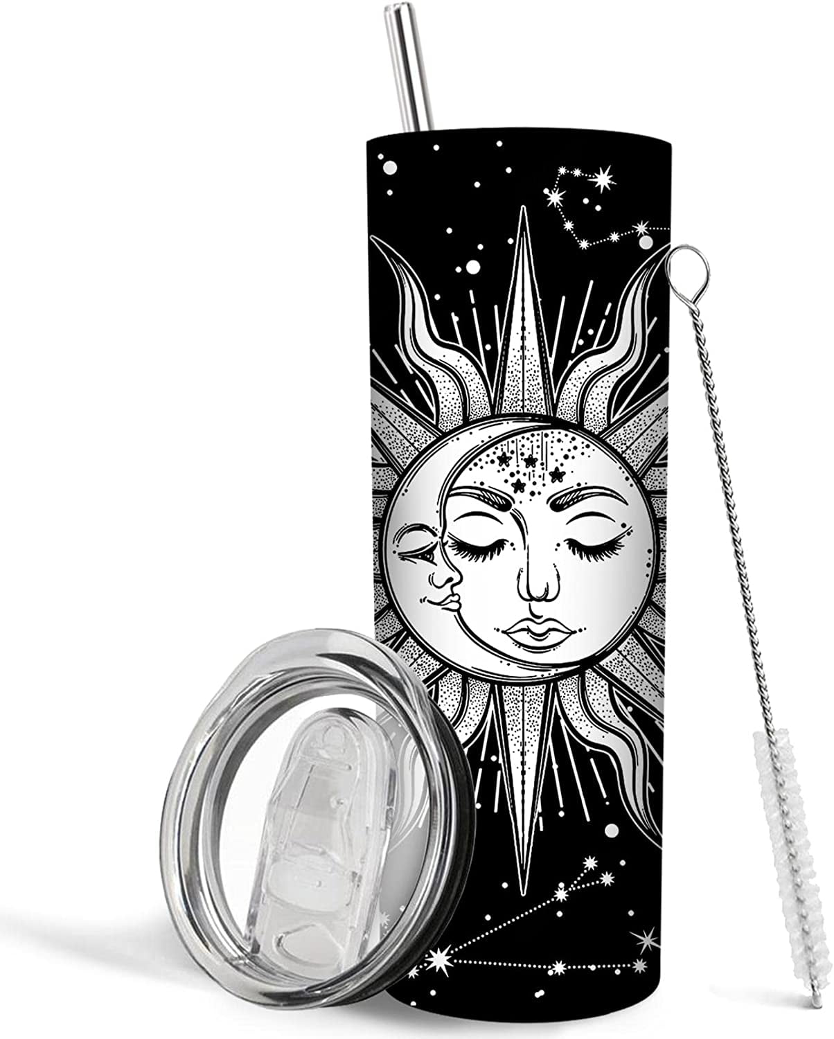 Horoscope Moon and Sun Tumbler, Gothic Coffee Travel Mug, Moon Coffee ...