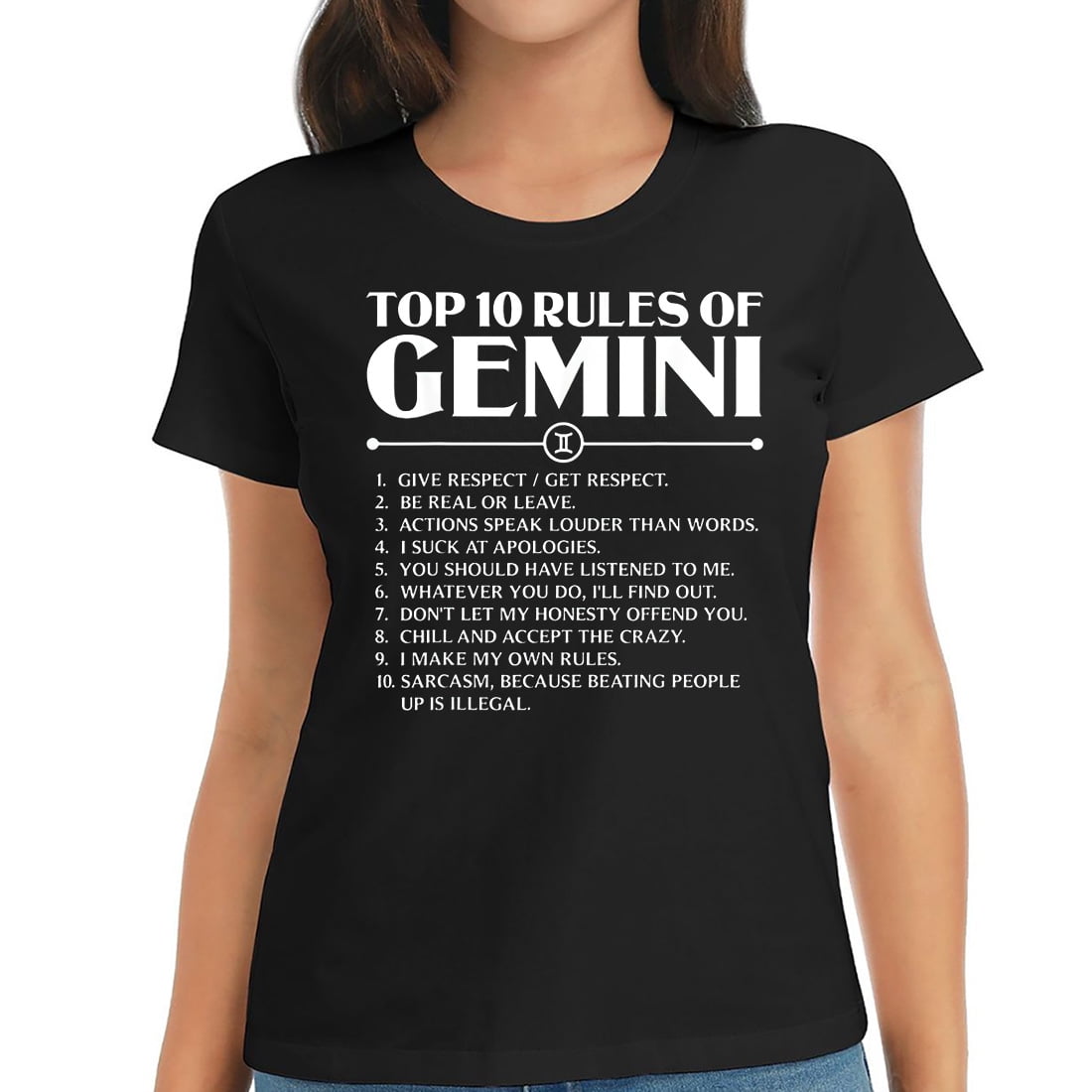 Horoscope Symbols Astrology Sign Top 10 Rules Of Gemini T-Shirt ...