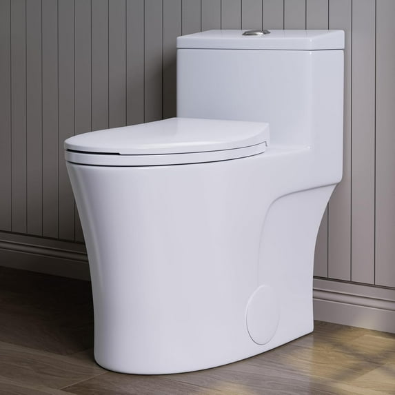 Horow Ceramic Elongated One-PieceToilet One Piece Dual Flush 12” Rough ...