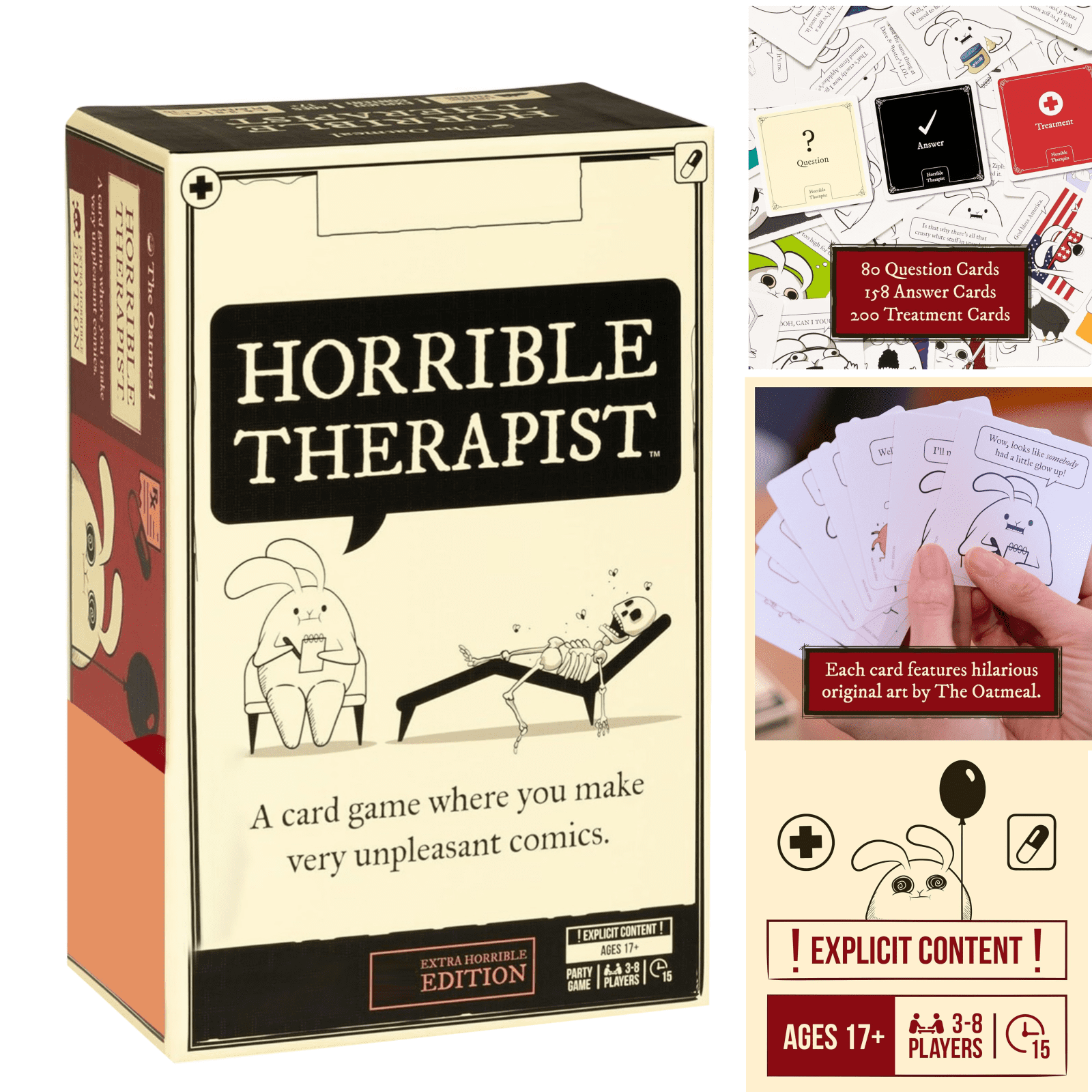 Horrible Therapist Board Games, Extra Horrible Edition, A Card Game ...