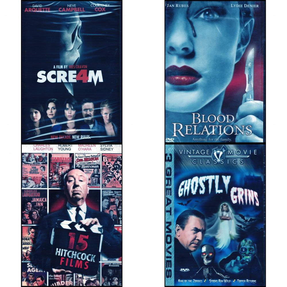 Horror 4 Pack DVD Bundle: Scream 4 : Blood Relations : 15 Alfred ...