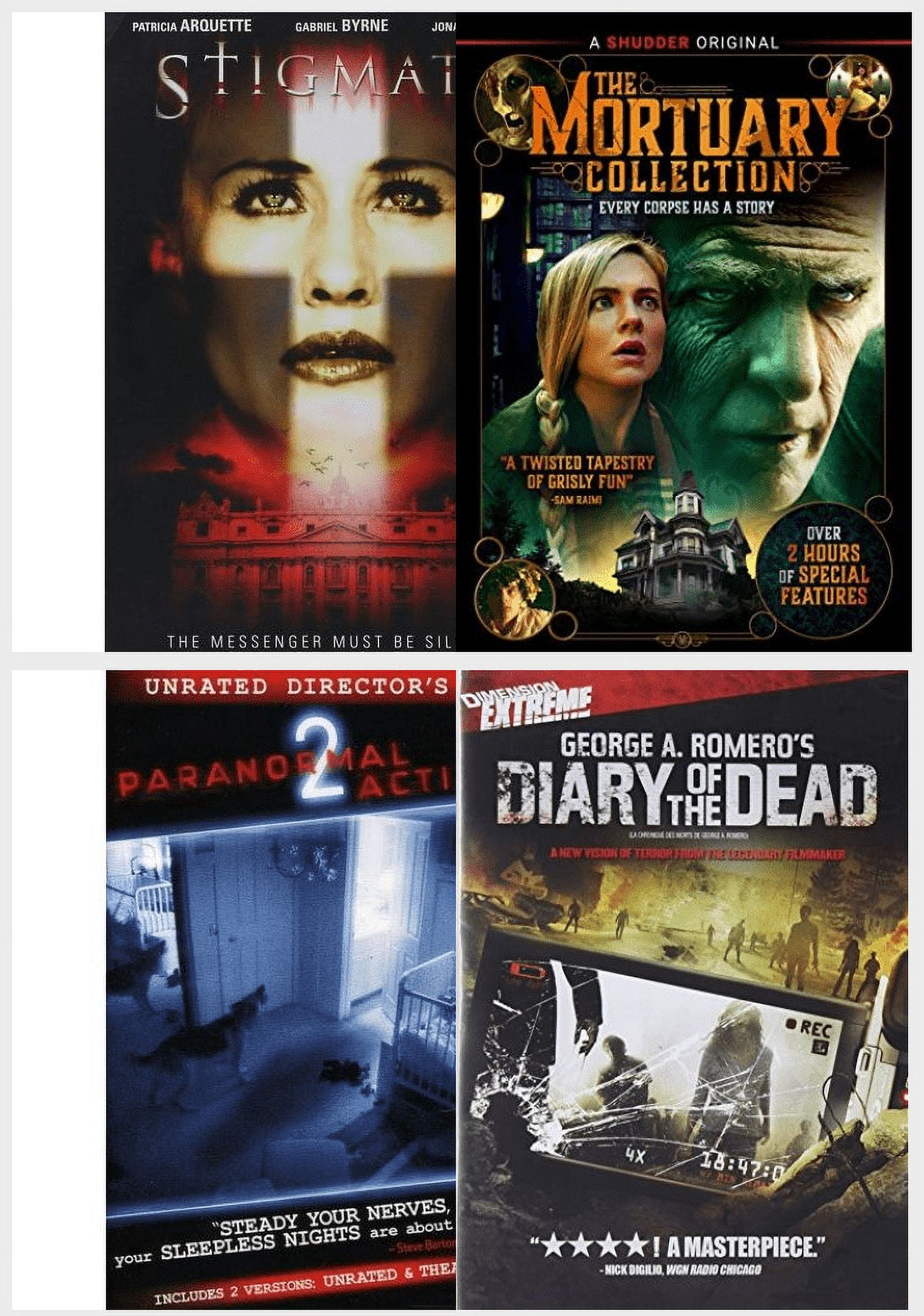 Horror 4 Pack DVD Bundle: Stigmata, The Mortuary Collection, Paranormal ...