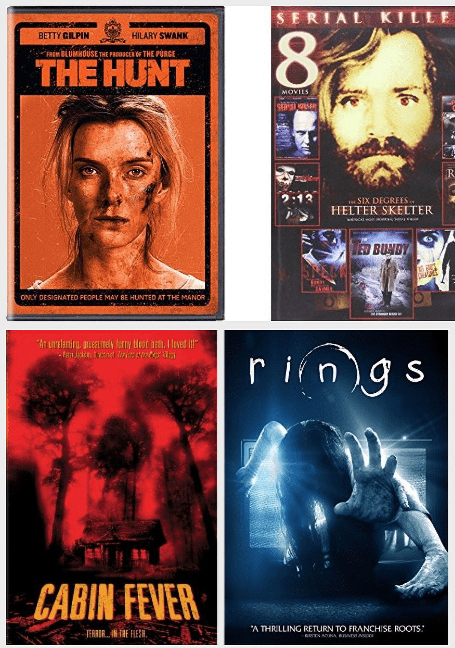 Horror 4 Pack DVD Bundle: The Hunt, 8 Movies: Serial Killers, Cabin ...