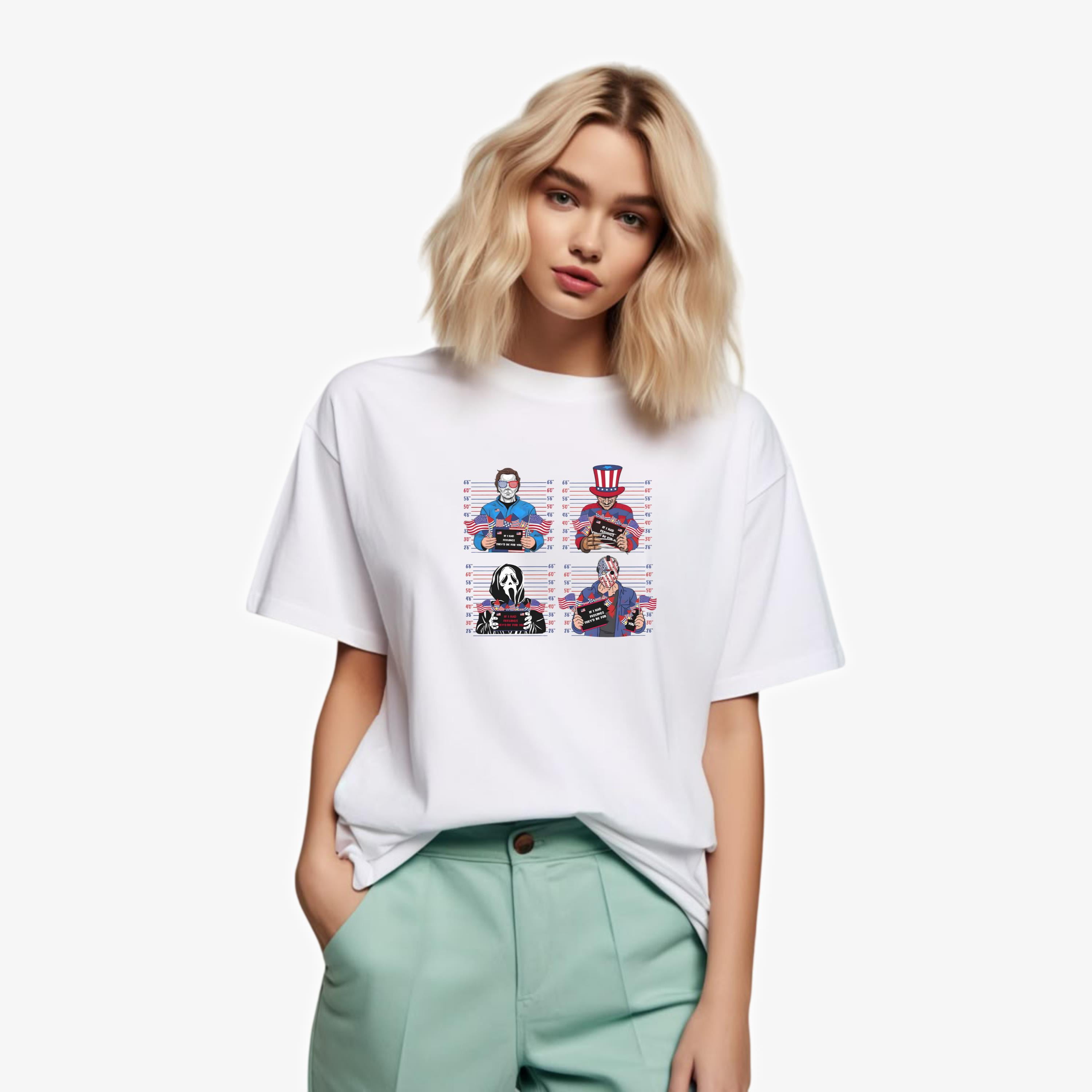 Horror 4th Of July Ghostface Funny Patriotic Slasher Shirt, for men & women, up to size 5XL ...