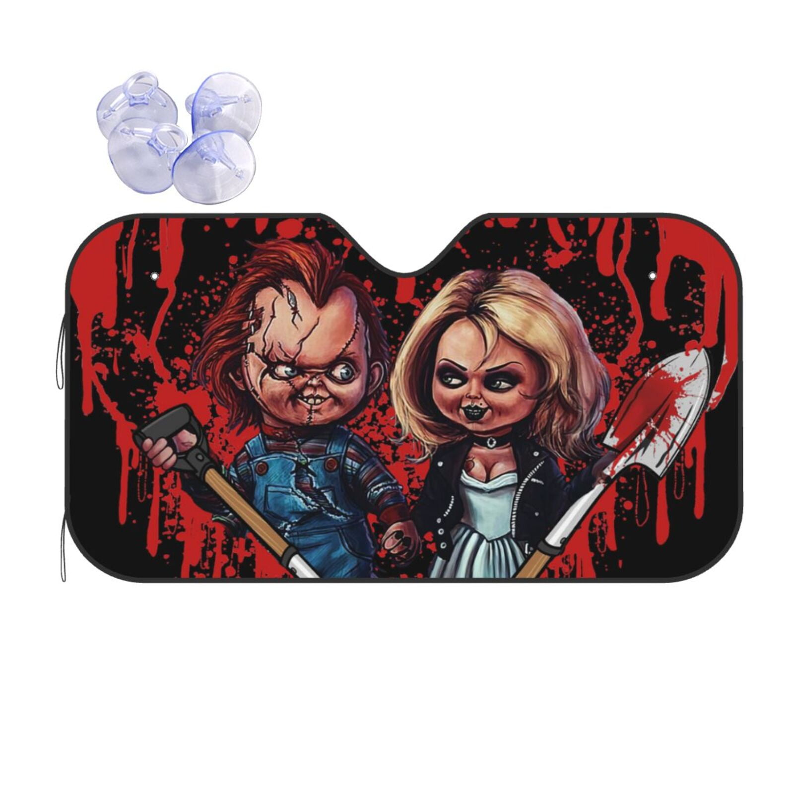 Horror Bride Of Chucky Car Windshield Sunshade Blocks UV Rays&Keeps ...