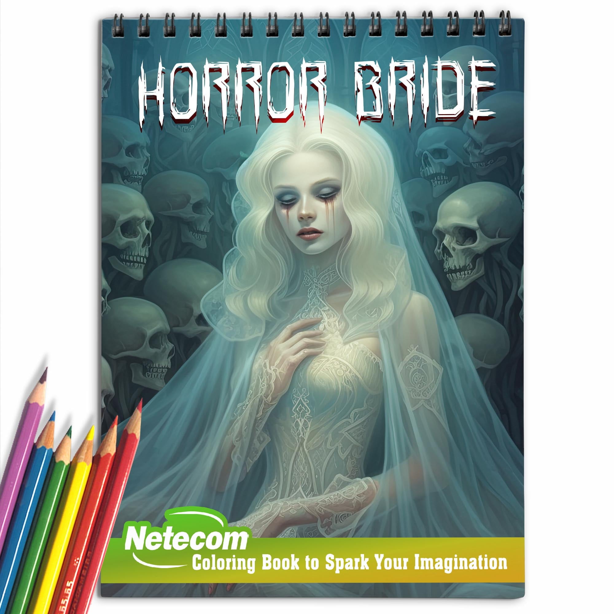 Horror Bride Spiral Bound Coloring Book, Unleash Your Artistic Talents ...