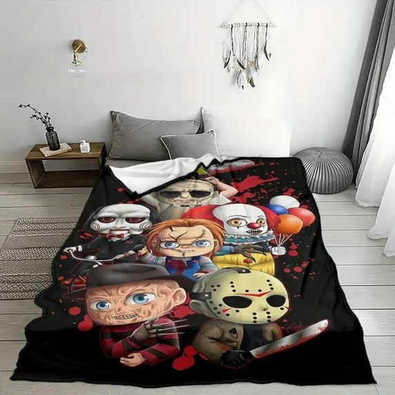 Horror Cartoon Flannel Fleece Blanket, Anime All-Season Cozy Throw ...