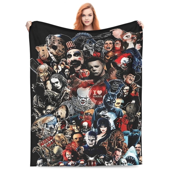 Horror Character Movie Blankets Lightweight Throw Blanket Soft Fleece ...