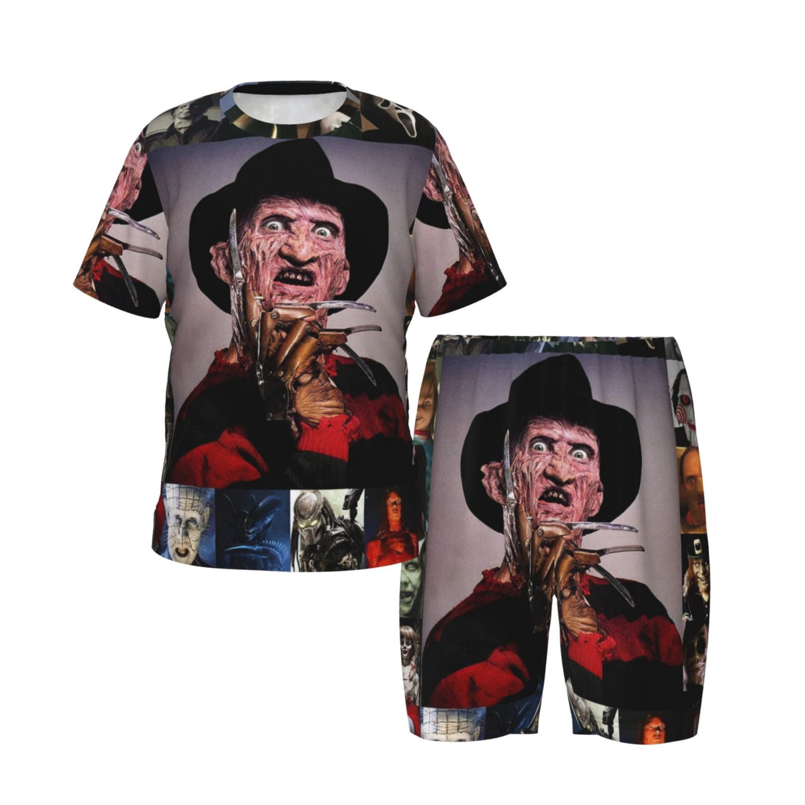 Horror Character Movie Pajamas Set Summer Cartoon Printed Short Set ...