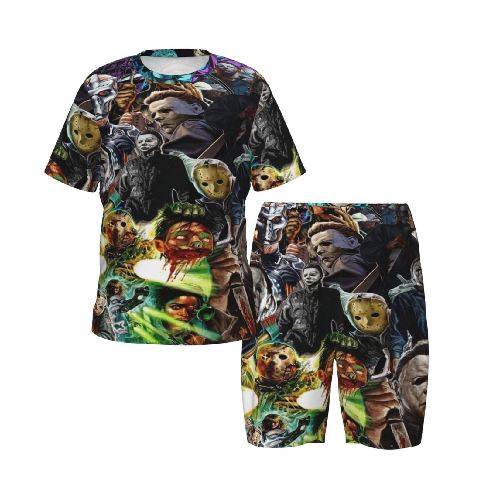 Horror Character Movie Pajamas Set Summer Cartoon Printed Short Set ...