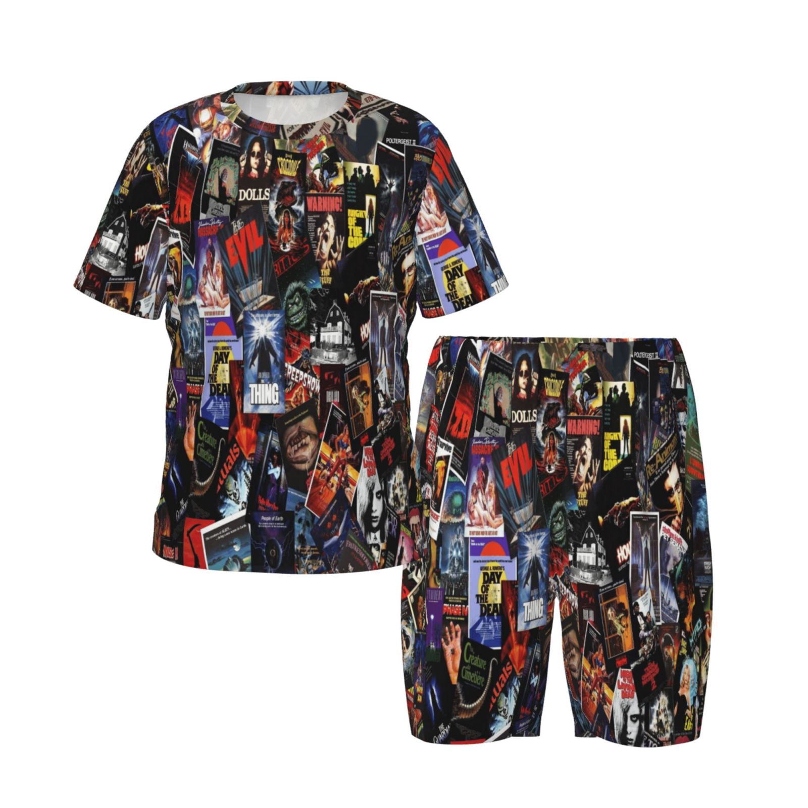 Horror Character Movie Pajamas Set Summer Cartoon Printed Short Set ...