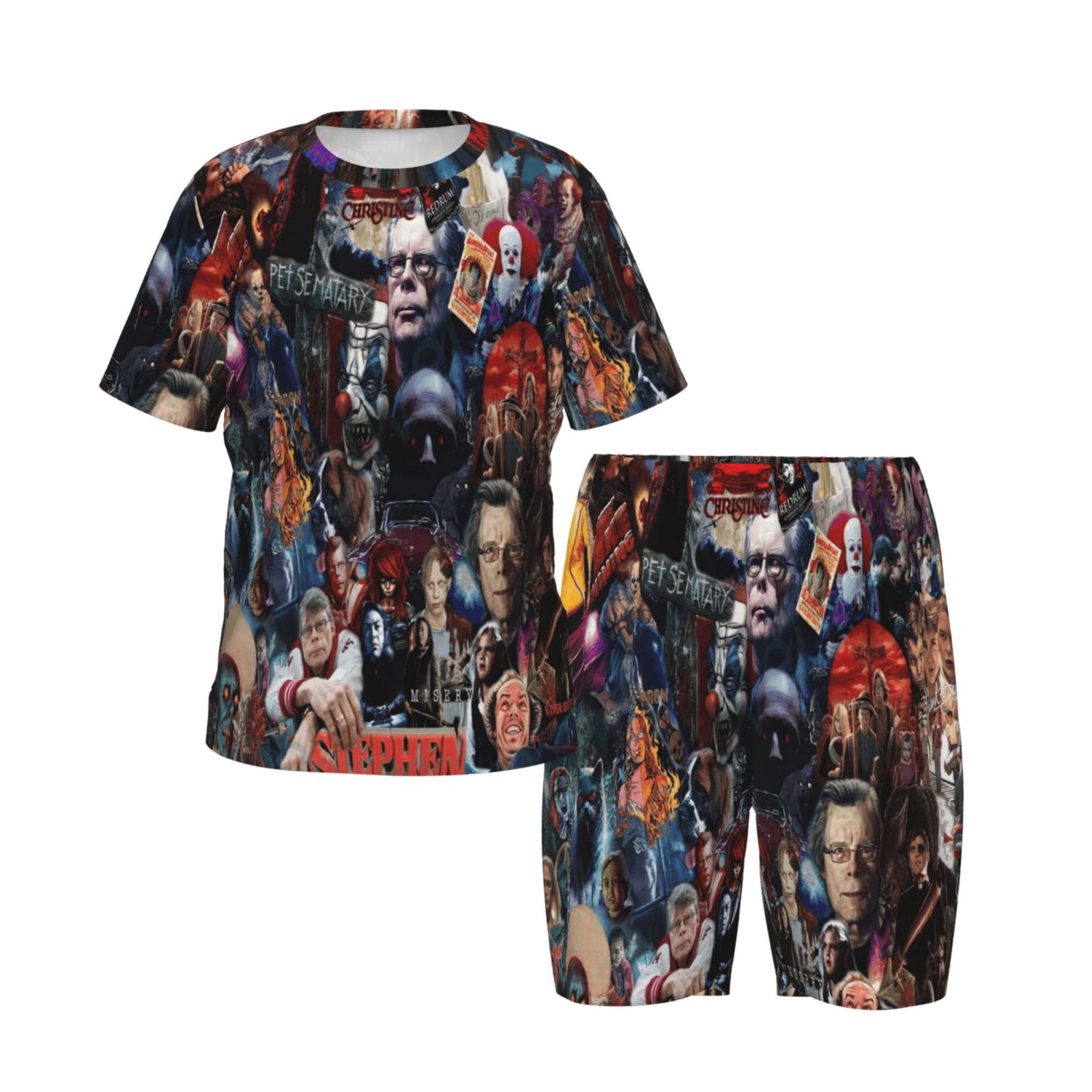 Horror Character Movie Pajamas Set Summer Cartoon Printed Short Set ...