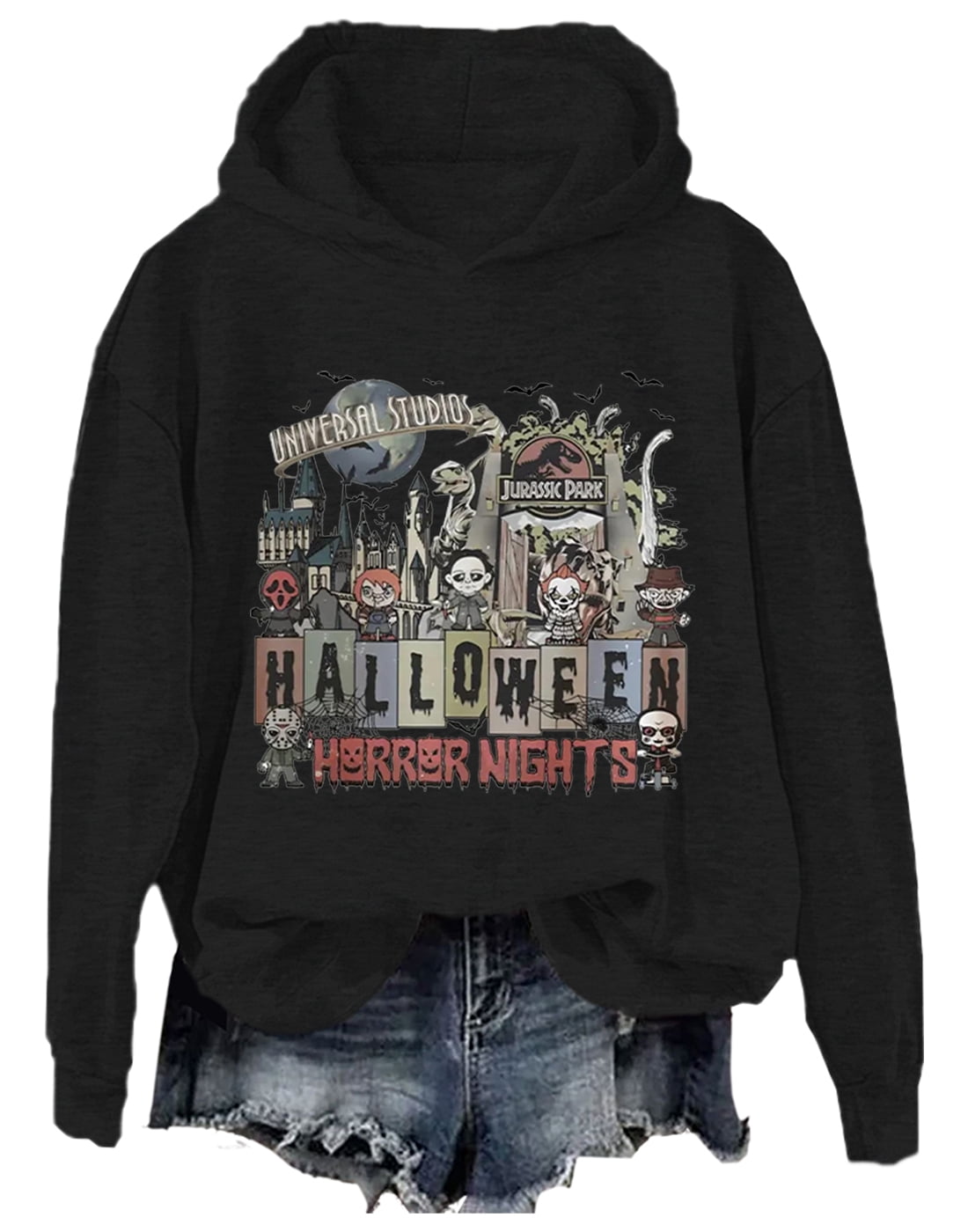 Horror Characters Halloween Hoodie, Halloween Horror Nights Universal ...