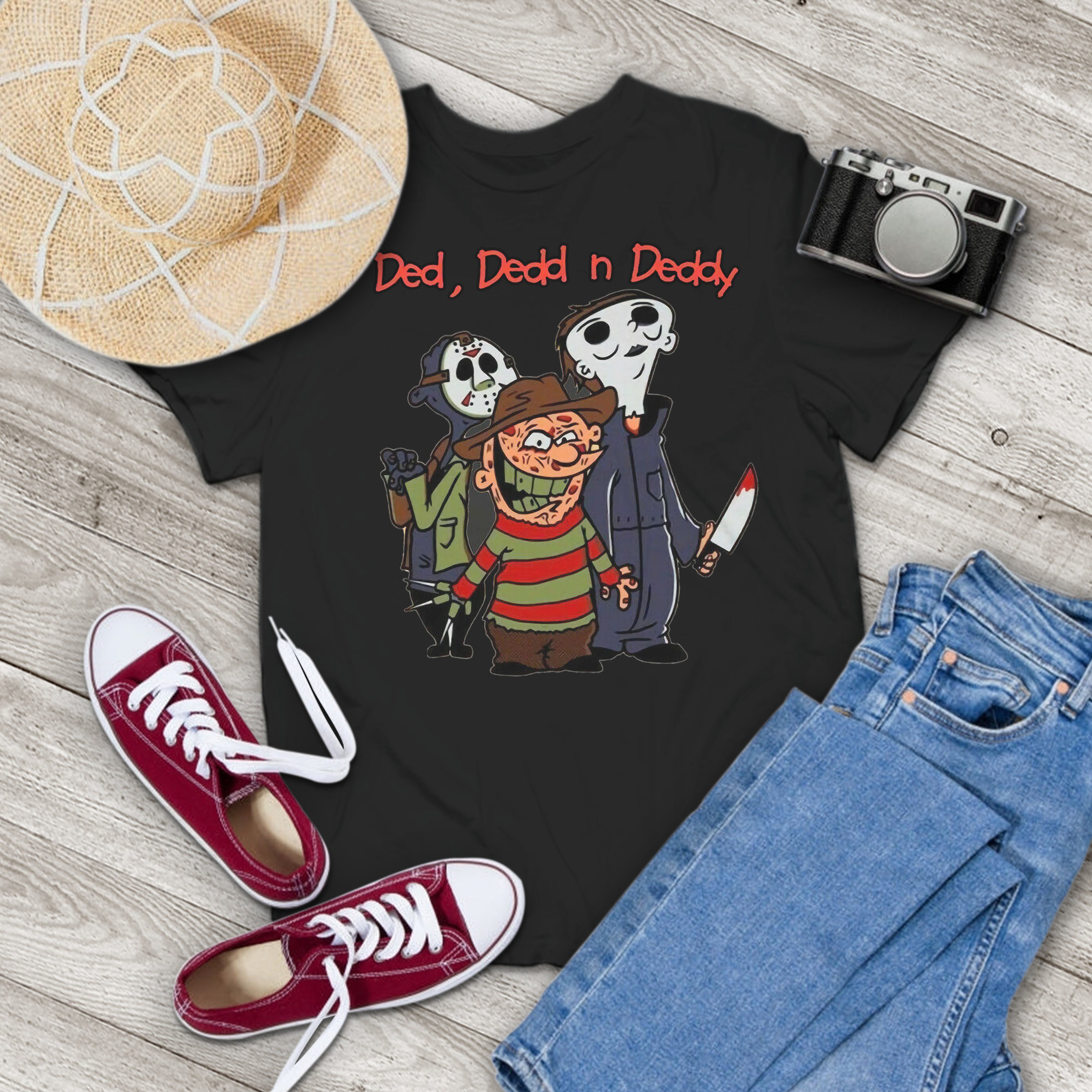 Horror Characters Jason Michael Freddy Ded Dedd N Deddy Vintage T-Shirt ...
