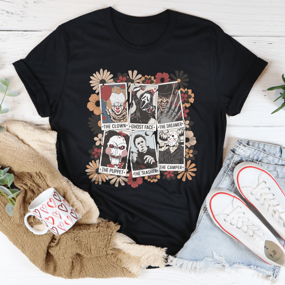 Horror Characters Tarot Tee Ash S Printify T-Shirt T-Shirt - Walmart.com
