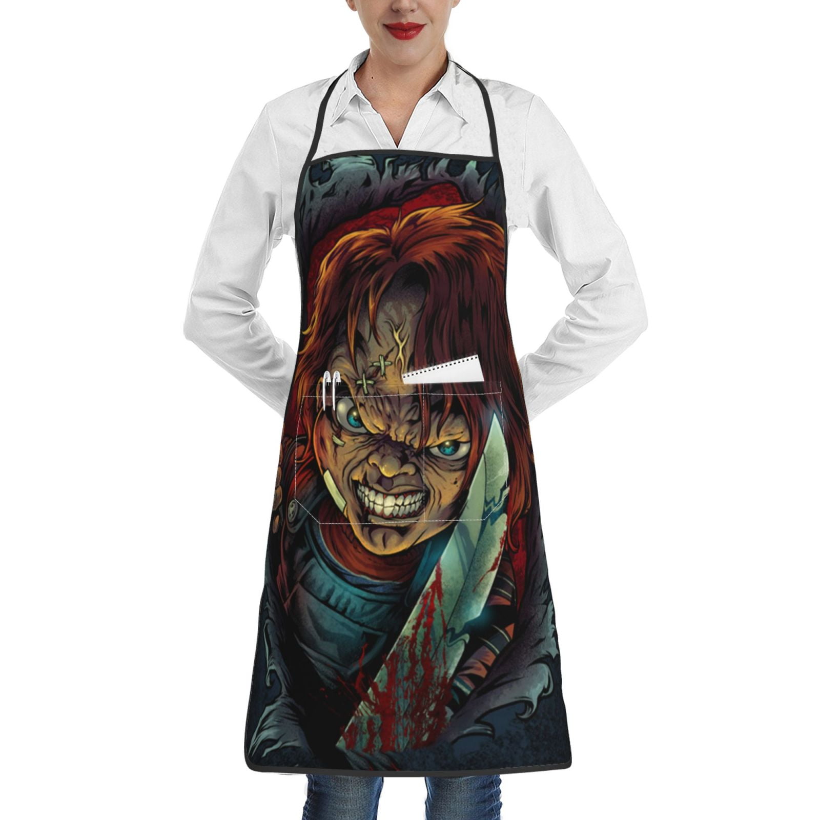 Horror Chucky Blood Waterproof Apron Home Decor Kitchen Fashion Apron ...