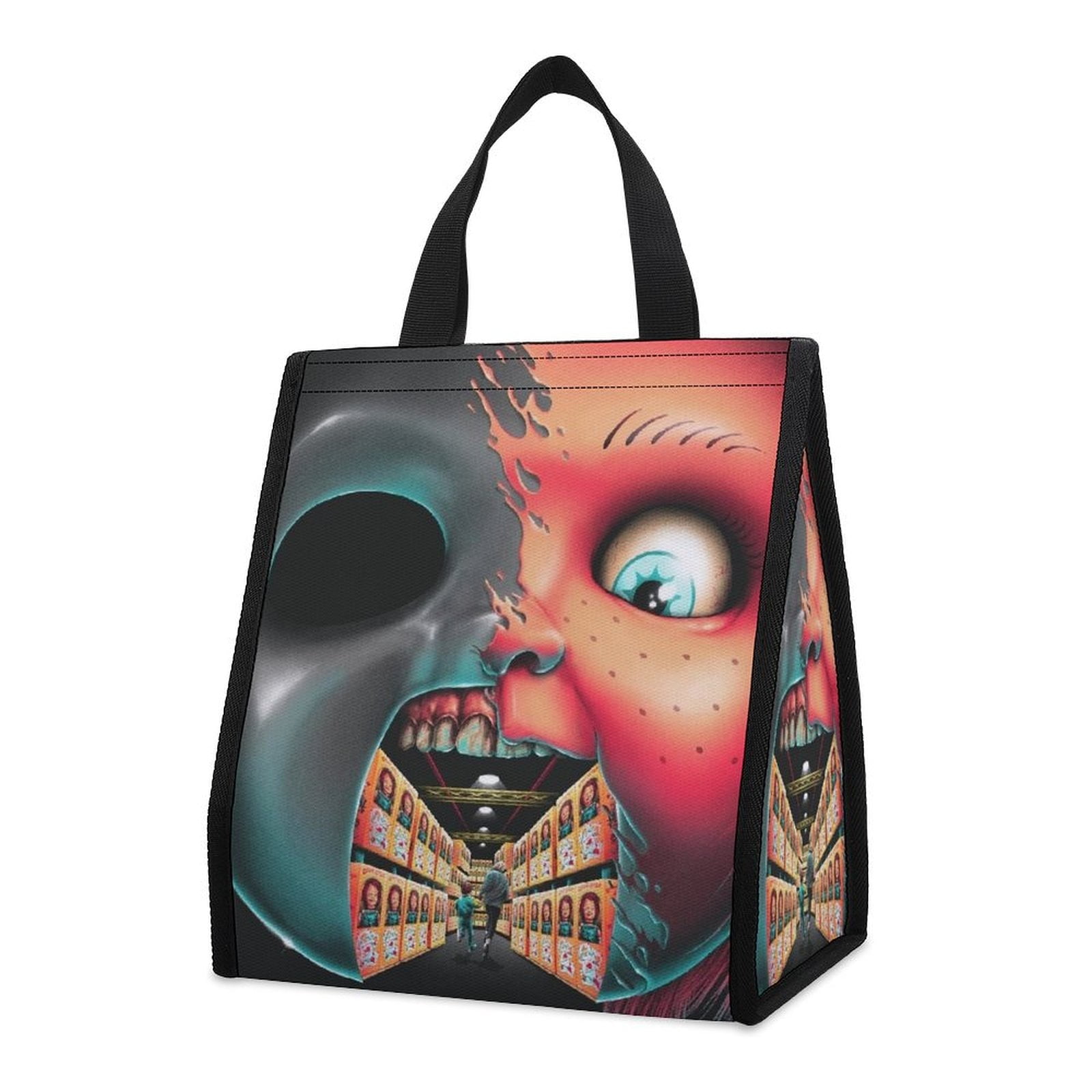 Horror Chucky Folding Insulated Lunch Bag Portable Lunchbag Reusable ...