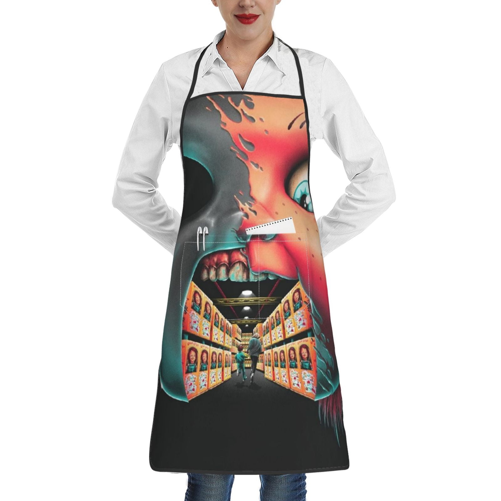 Horror Chucky Waterproof Apron Home Decor Kitchen Fashion Apron For ...