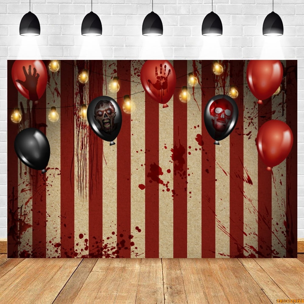 Horror Circus Hallowe Backdrop Horror Night Scary Circus Carnival Evil ...