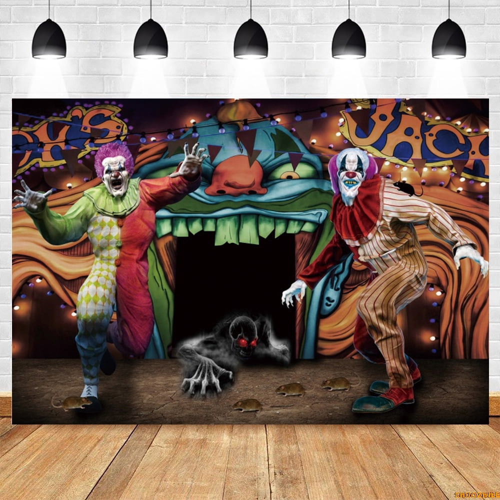 Horror Circus Hallowe Backdrop Horror Night Scary Circus Carnival Evil ...
