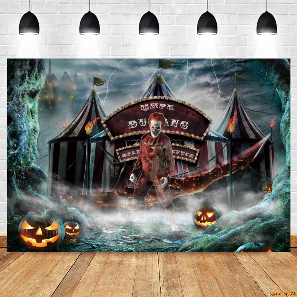Horror Circus Hallowe Backdrop Horror Night Scary Circus Carnival Evil ...