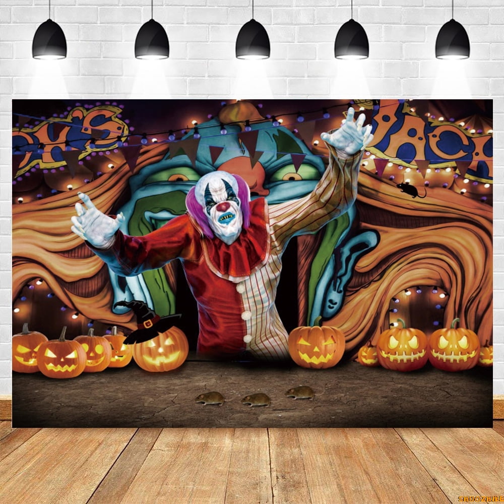 Horror Circus Hallowe Backdrop Horror Night Scary Circus Carnival Evil ...