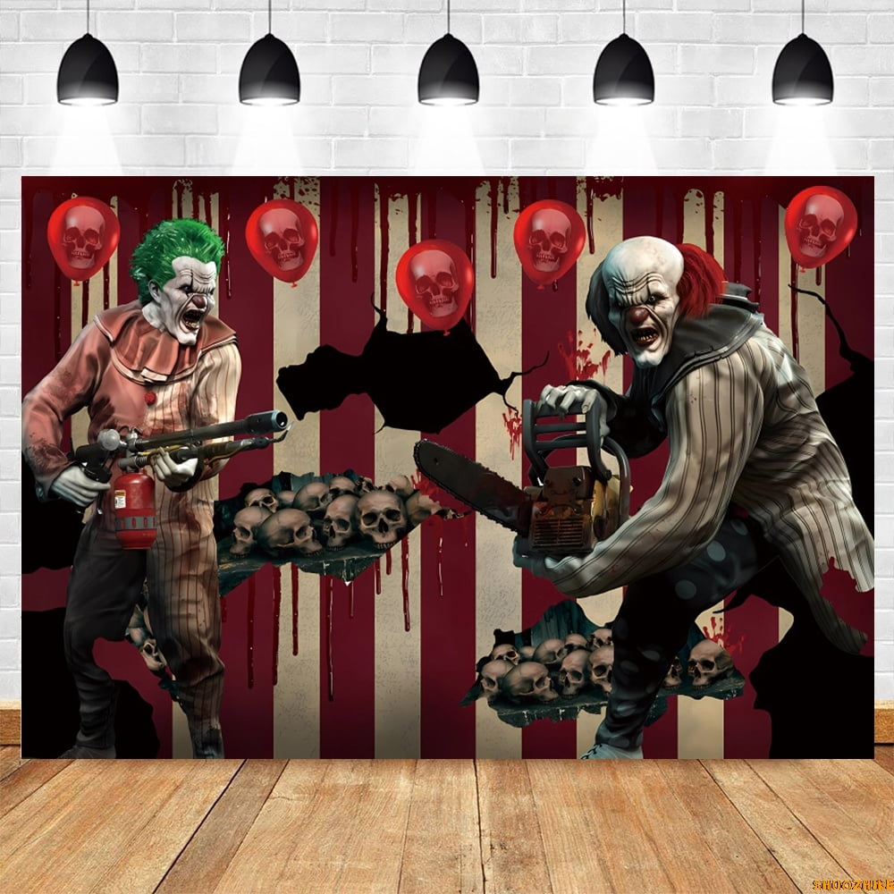 Horror Circus Hallowe Backdrop Horror Night Scary Circus Carnival Evil ...