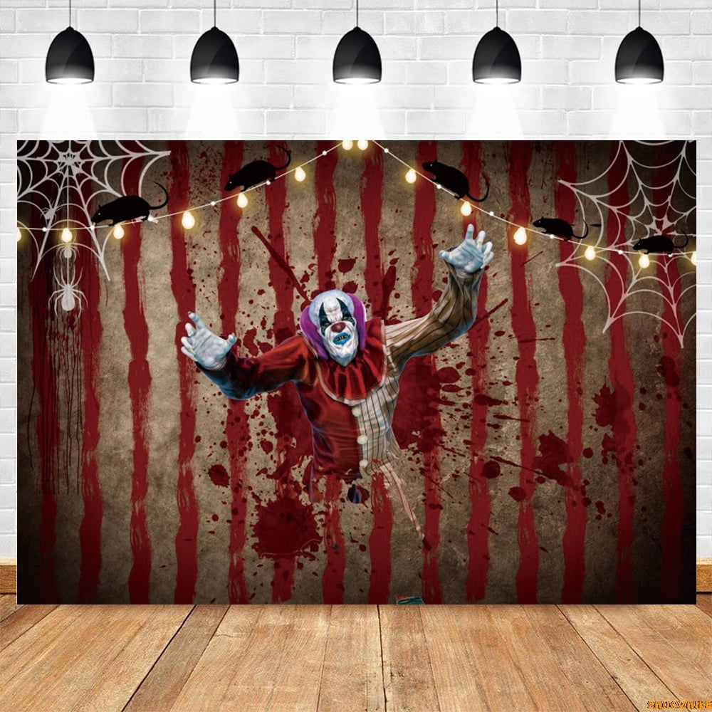 Horror Circus Hallowe Backdrop Horror Night Scary Circus Carnival Evil ...