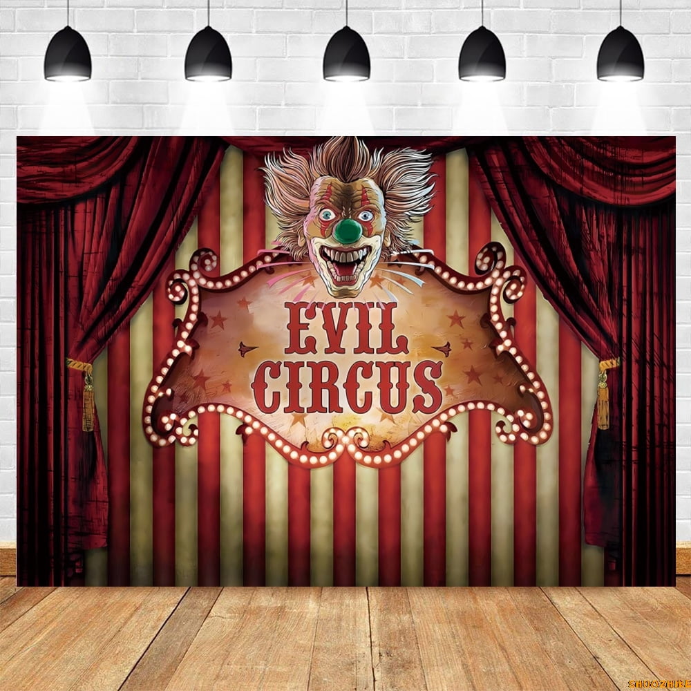 Horror Circus Hallowe Backdrop Horror Night Scary Circus Carnival Evil ...