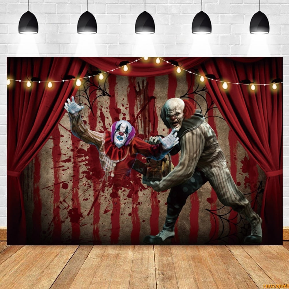 Horror Circus Hallowe Backdrop Horror Night Scary Circus Carnival Evil ...
