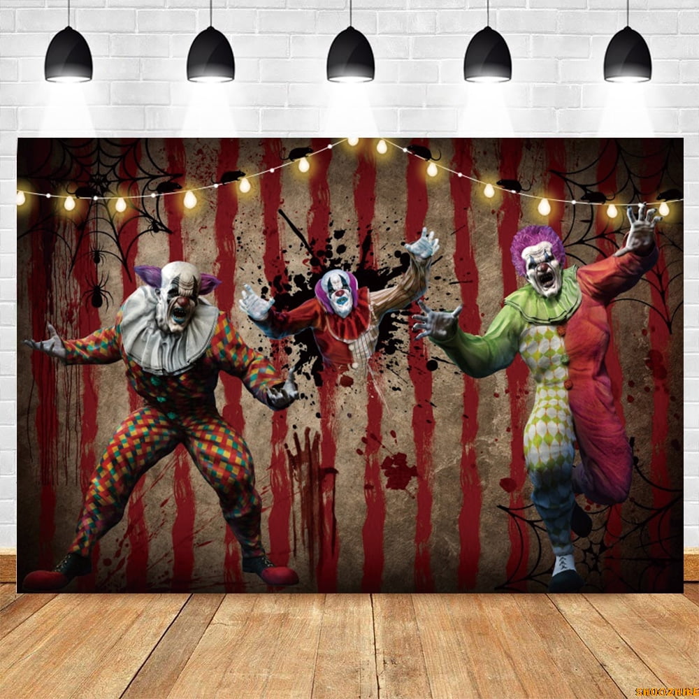 Horror Circus Hallowe Backdrop Horror Night Scary Circus Carnival Evil ...