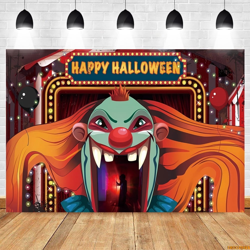 Horror Circus Hallowe Backdrop Horror Night Scary Circus Carnival Evil ...