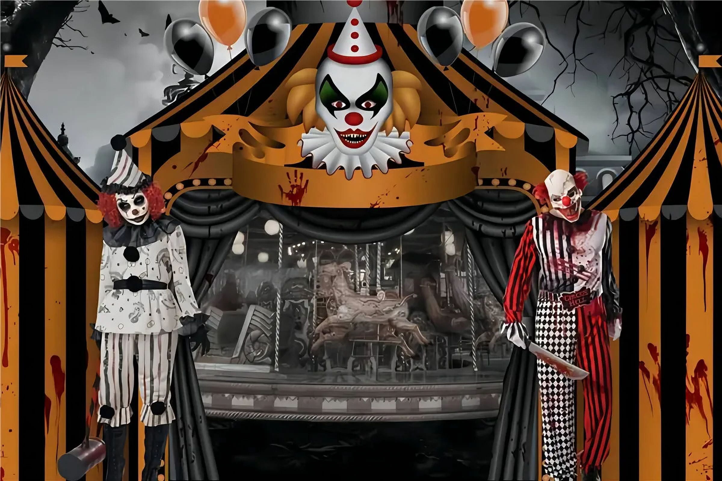 Horror Circus Halloween Photography Backdrop Background Purple Stripes ...