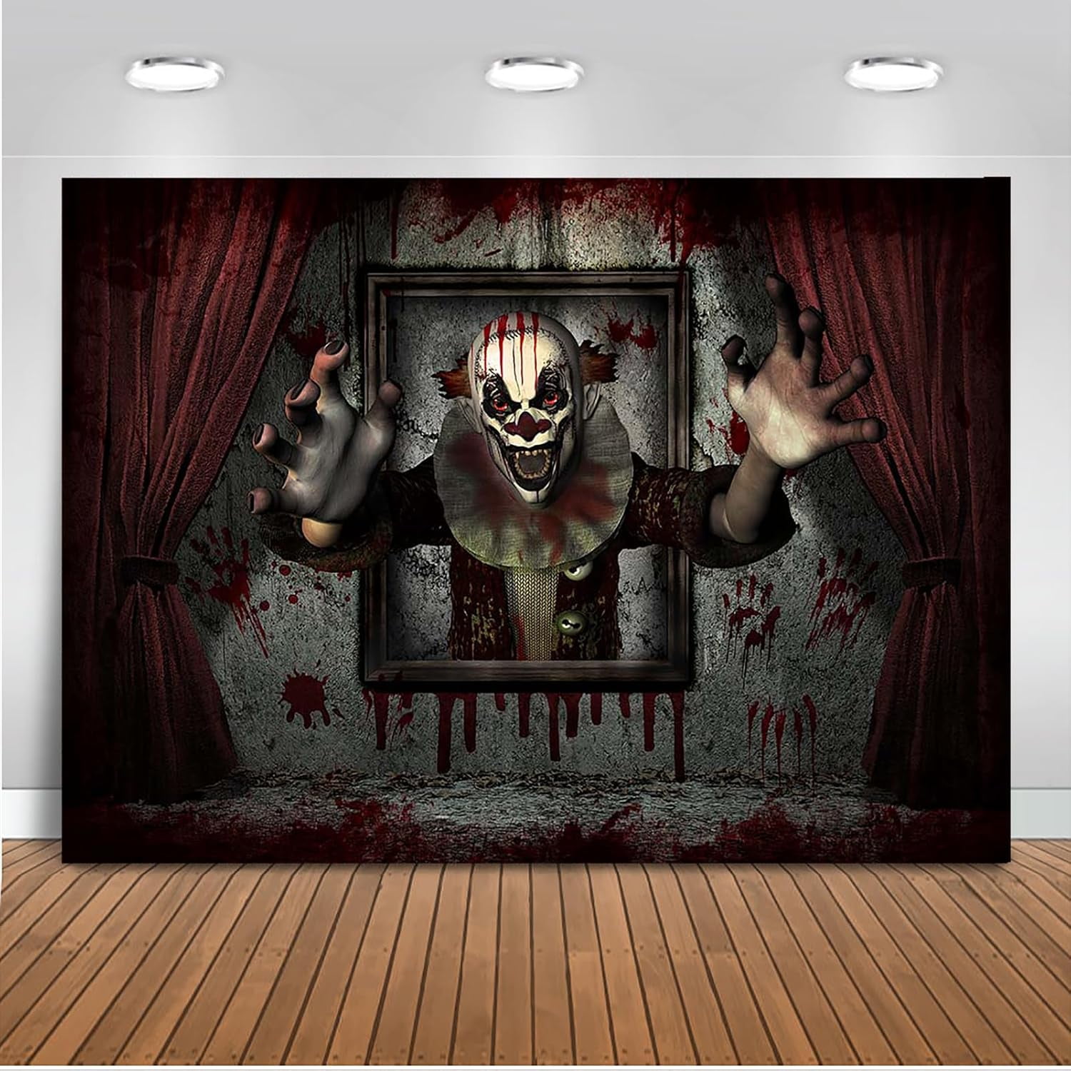 Horror Clown Halloween Backdrop for Photography Circus Theme Evil Clown ...