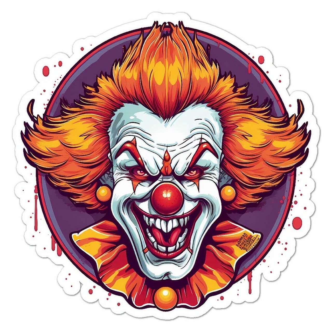 Horror Clown Scary Sticker Indoor Outdoor Phone Decal Water Bottle ...