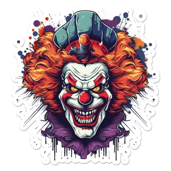 Horror Clown Scary Sticker Phone Decal Water Bottle Stickers Car Decals ...