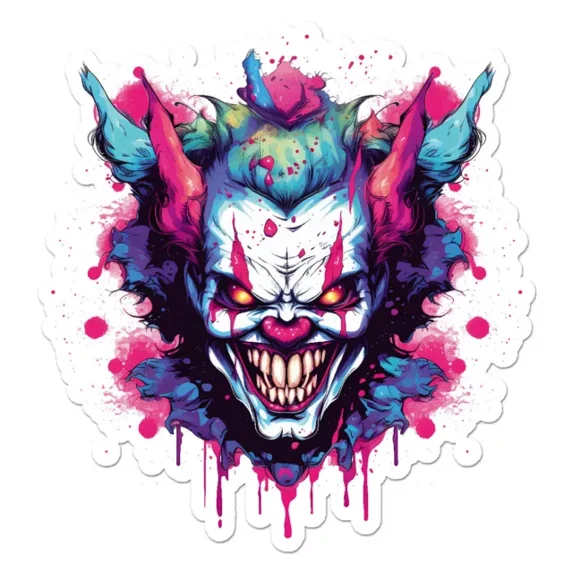 Horror Clown Scary Sticker Phone Decal Water Bottle Stickers Car Decals ...