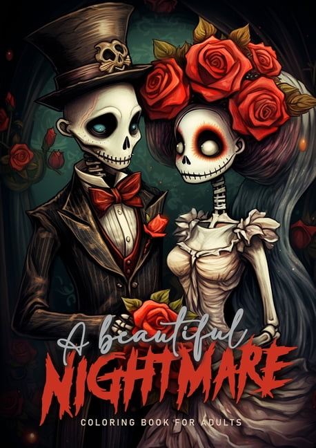 Horror Coloring Books A beautiful Nightmare Coloring Book for Adults ...