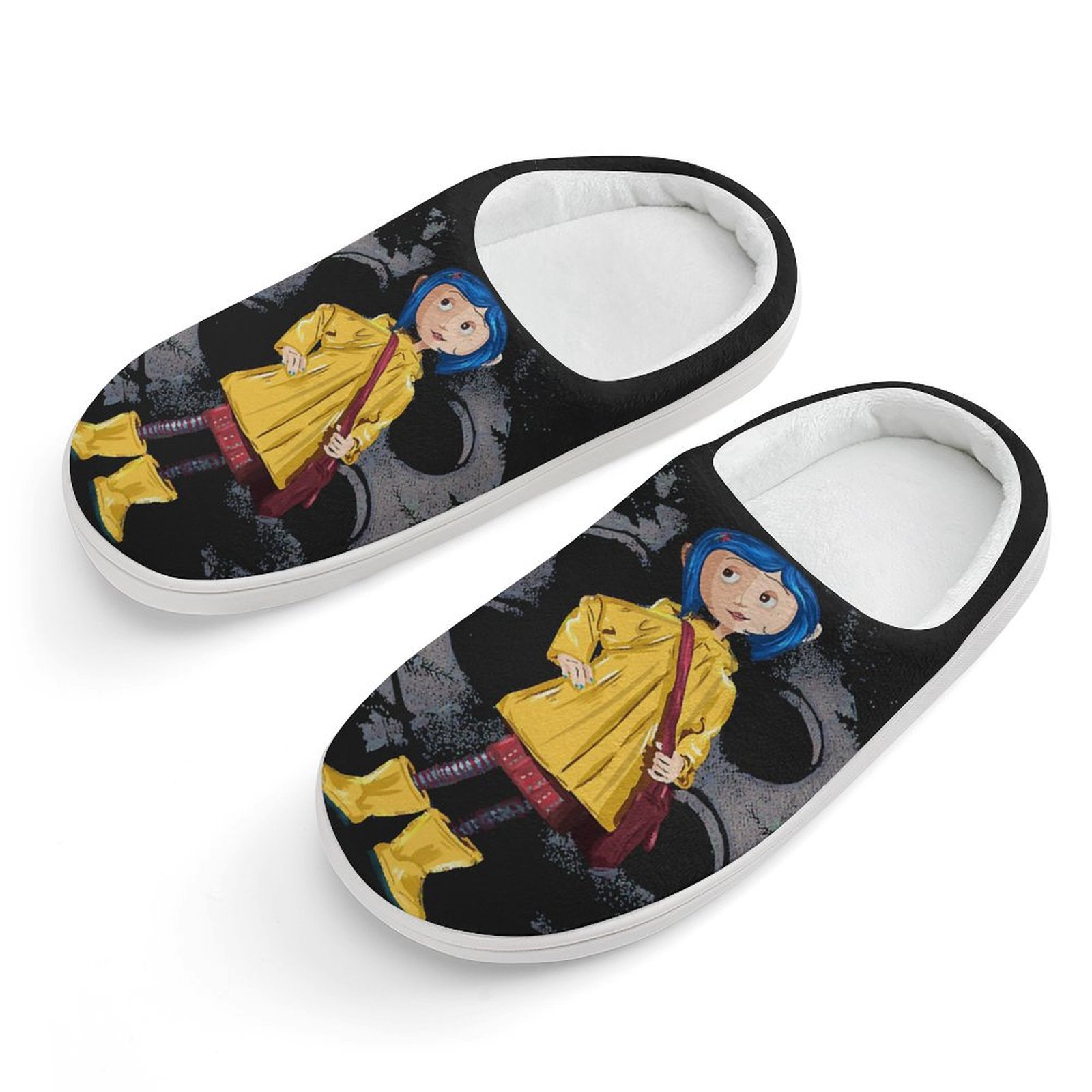 Horror Coraline Kids Cotton Slippers Slip-on Indoor Memory Foam House ...