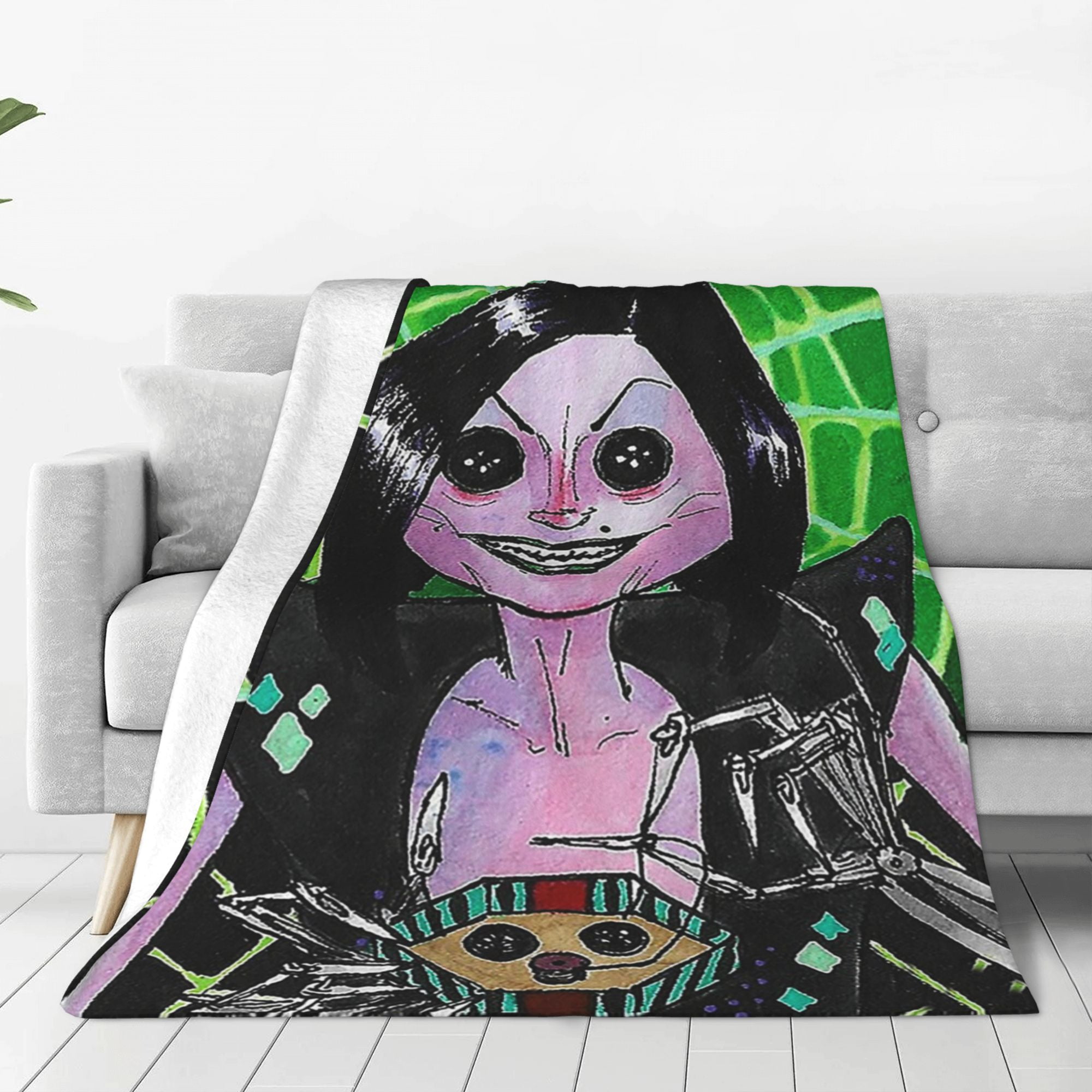 Horror Coraline Other Mother Soft Lightweight Bed Blankets Plush Fuzzy ...