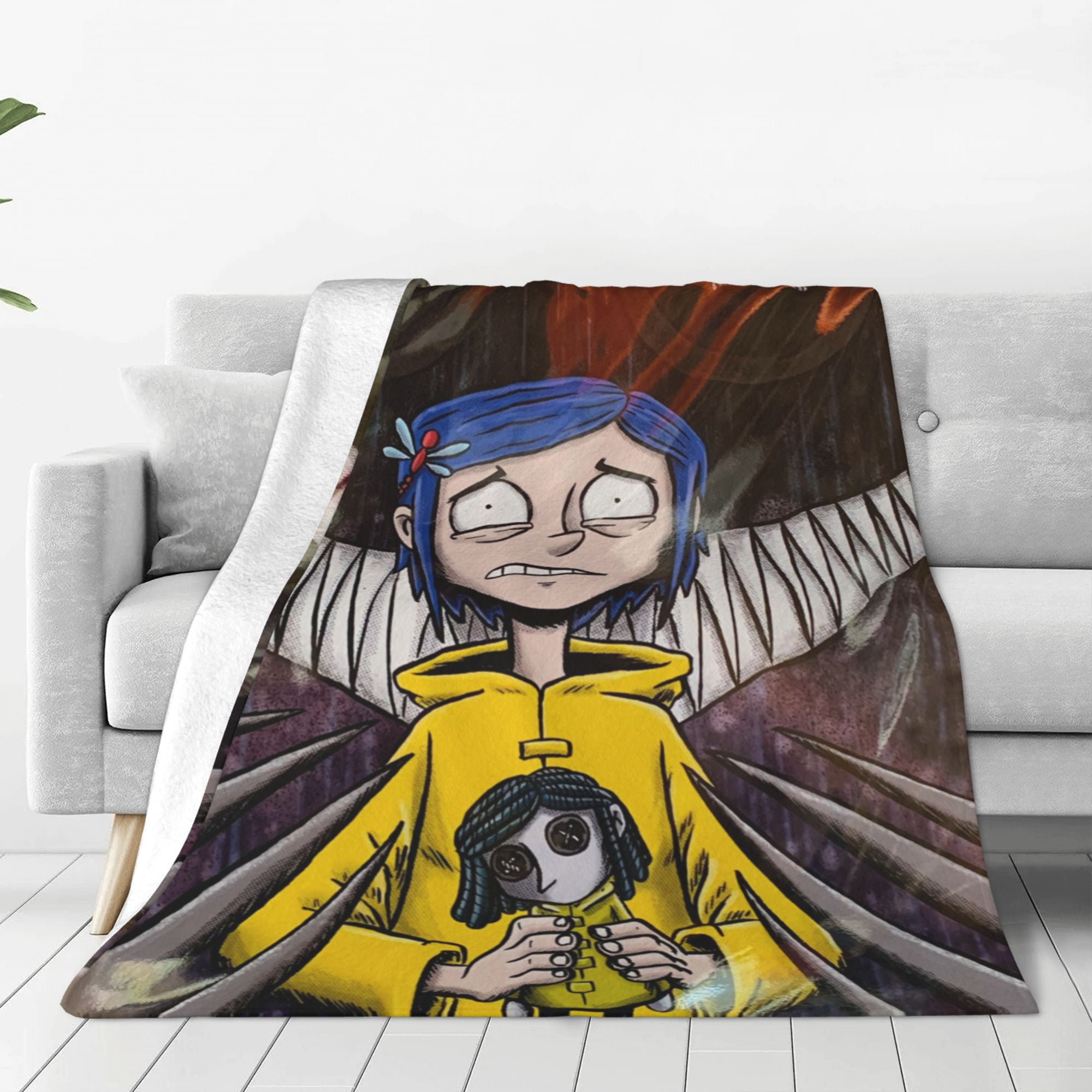 Horror Coraline Soft Lightweight Bed Blankets Plush Fuzzy Cozy Blanket ...