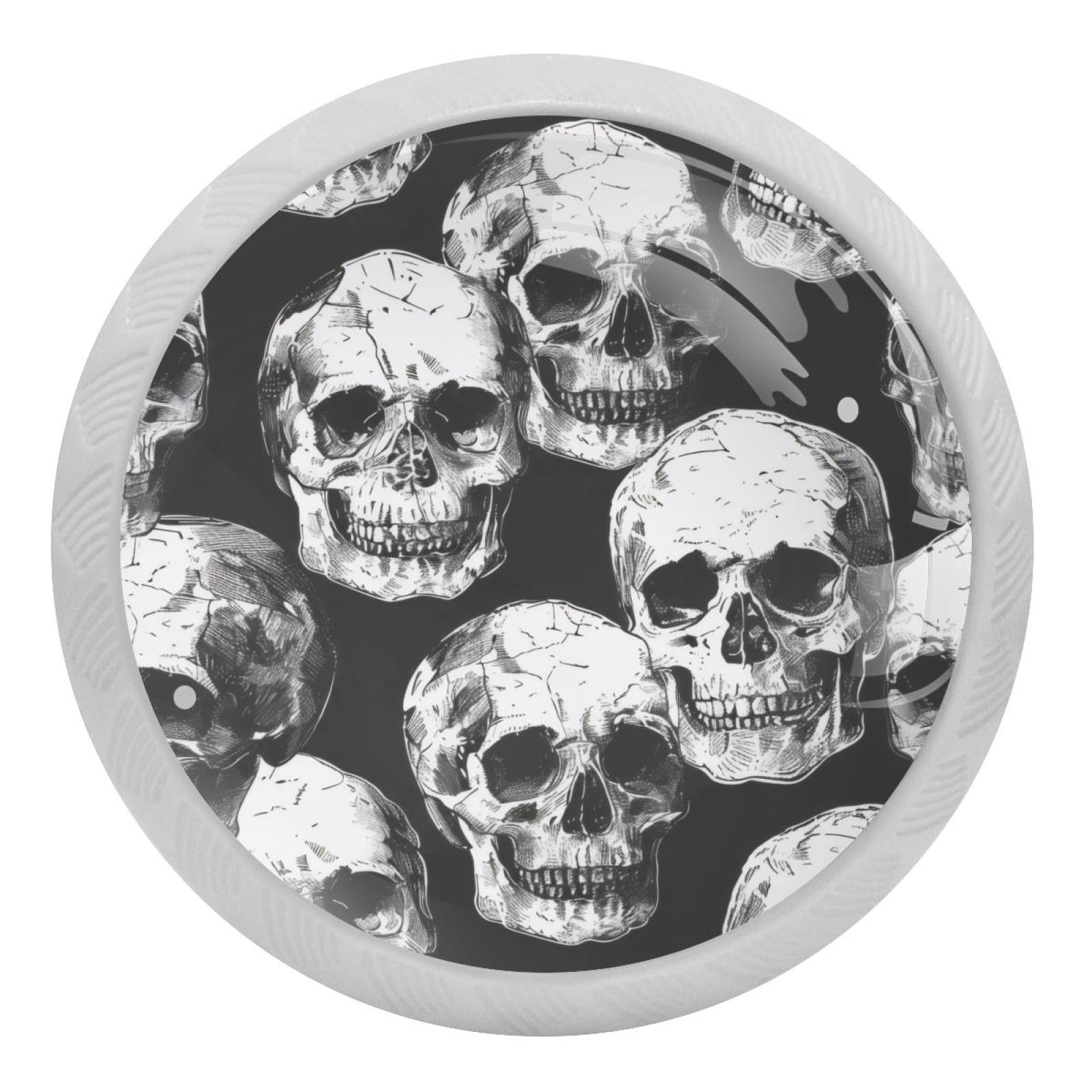 Horror Dead Human Skull Crystal Glass Drawer Knob Pull Ergonomic 30mm ...