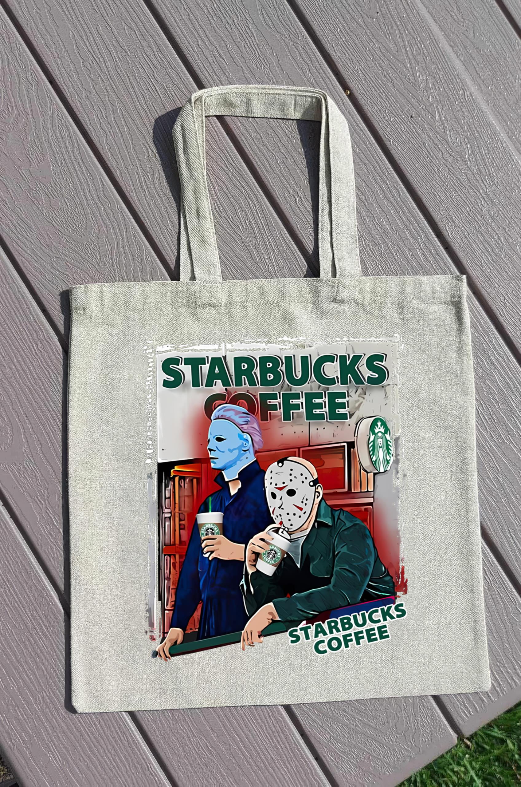 Horror Duo Coffee Time Bag – Funny Slasher-Inspired Graphic for ...