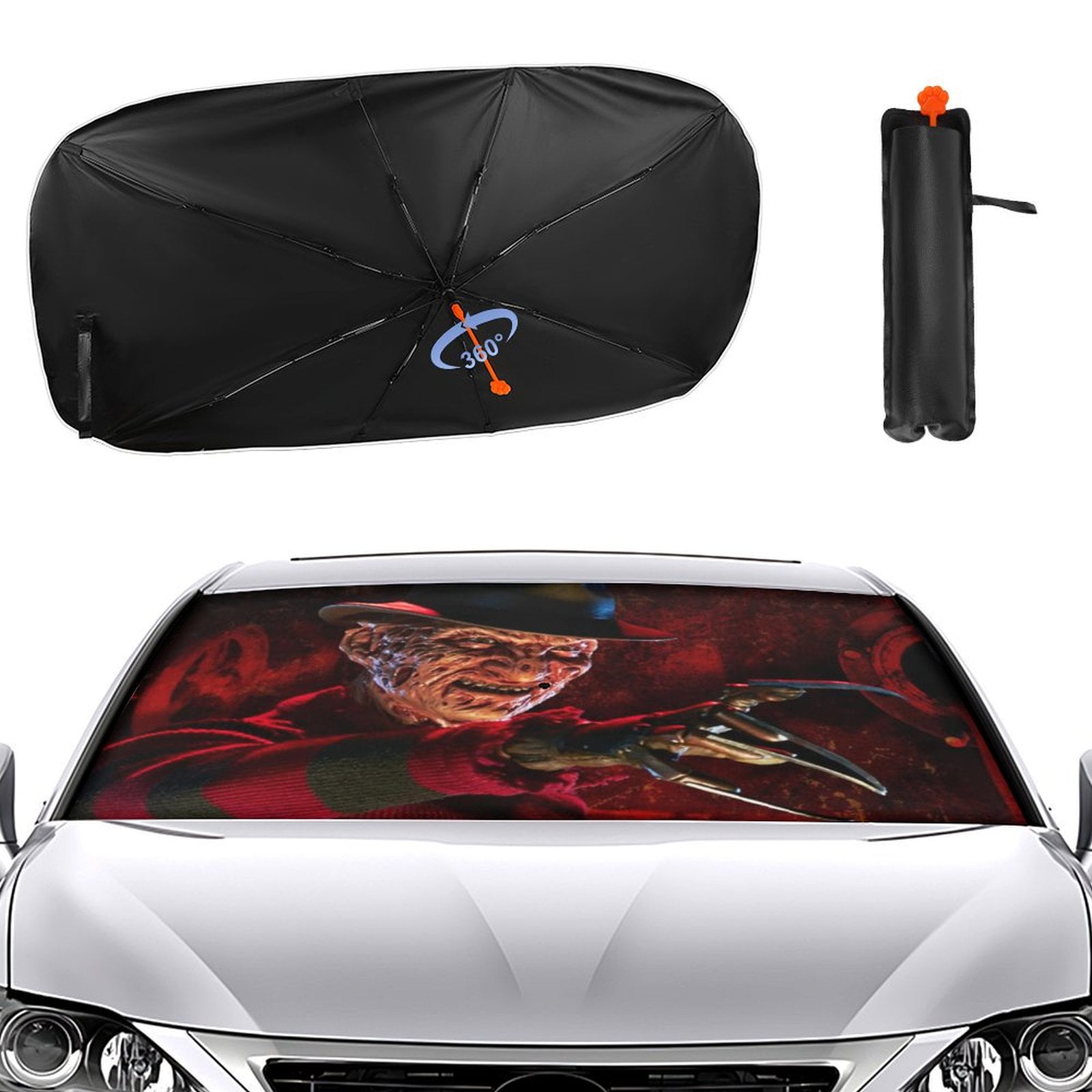 Horror Freddy Krueger Car Windshield Sun Shade Umbrella, Windshield Sun ...