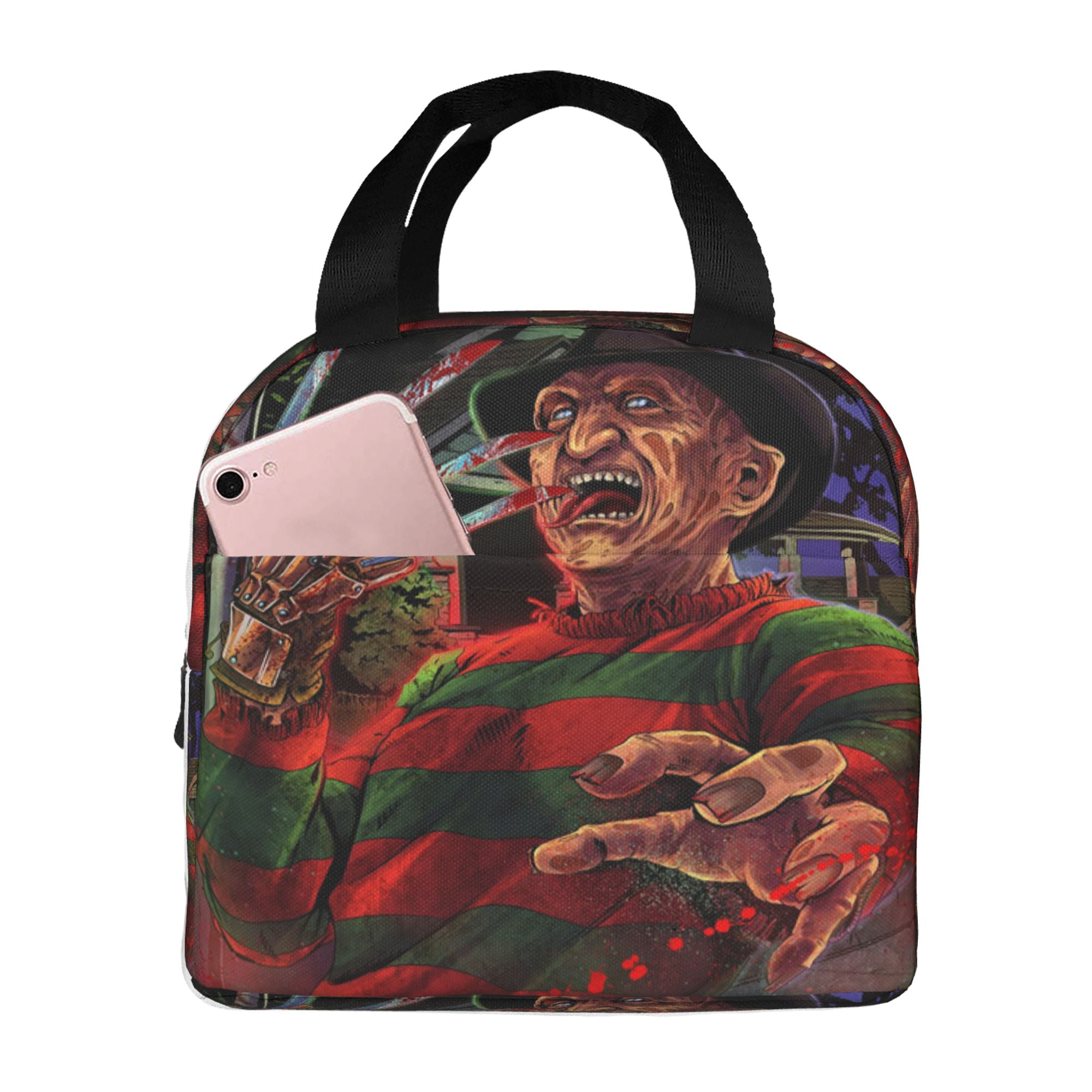 Horror Freddy Krueger Lunch Bag Tote Shoulder Bags Insulated Lunch Box ...