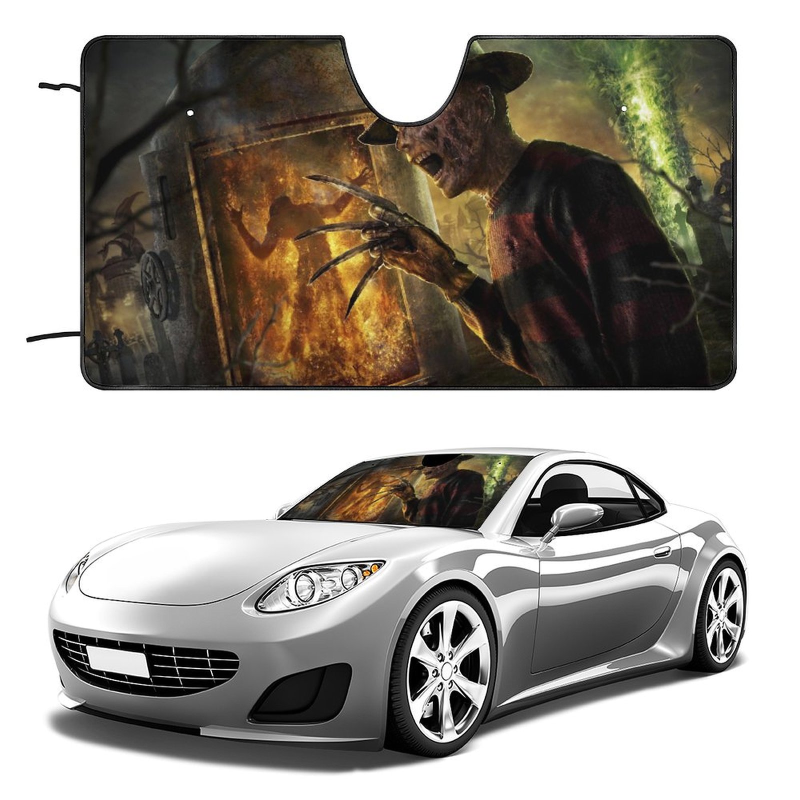 Horror Freddy Krueger Windshield Sun Shade - Car Sun Shade Windshield ...