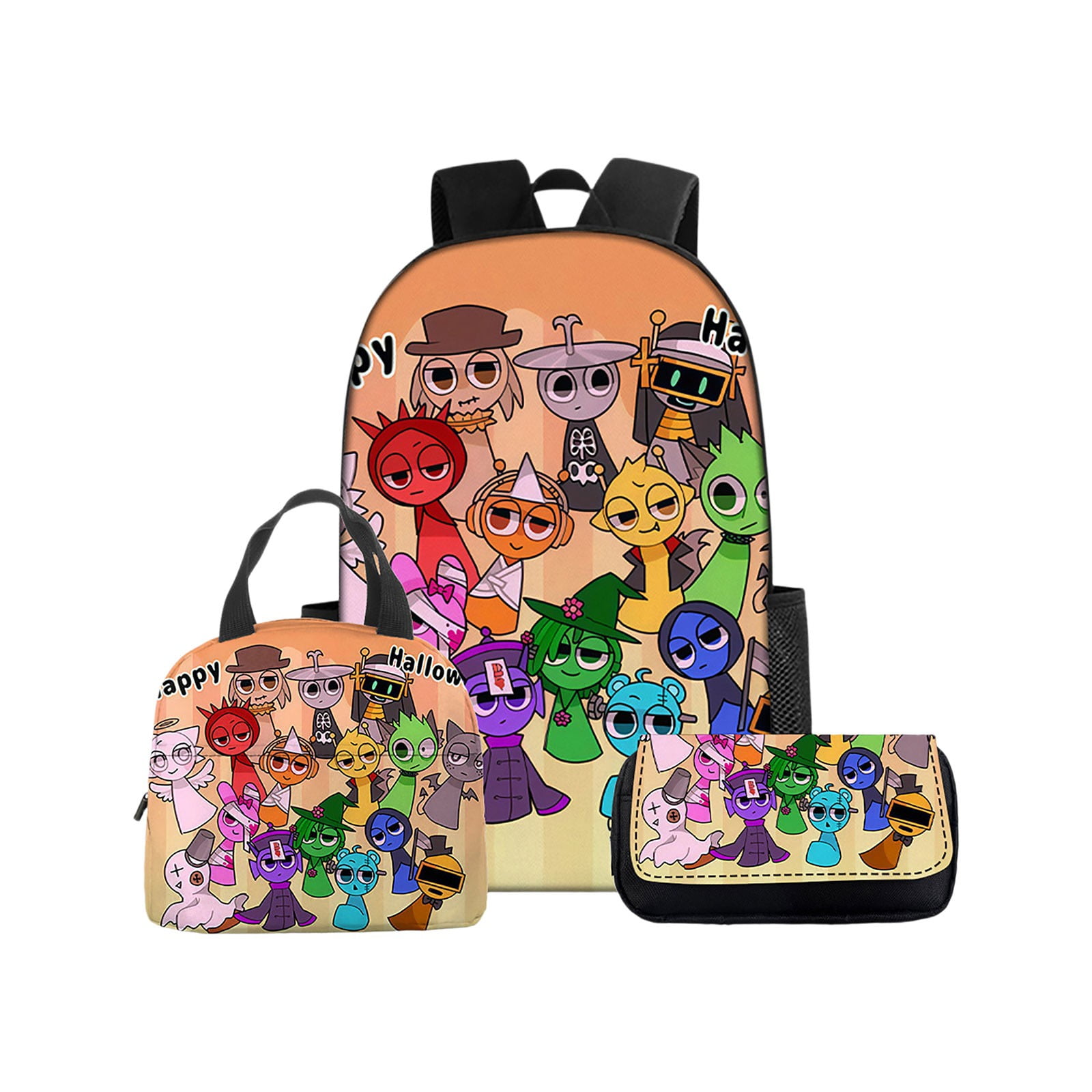 Horror Game Sprunki Backpack Set - 3Pcs Sprunki Schoolbag, Bag ...