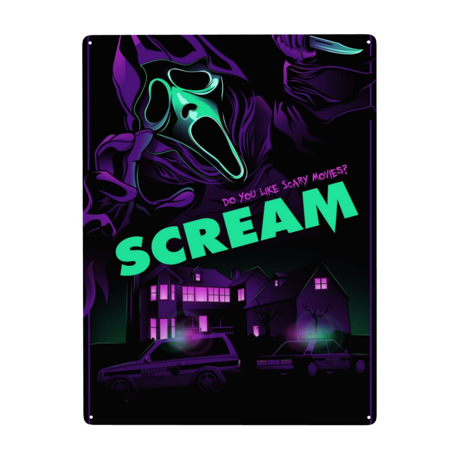 Horror Ghostface Scream Metal Sign Decor 30x40cm Wall Art Sign for Home ...