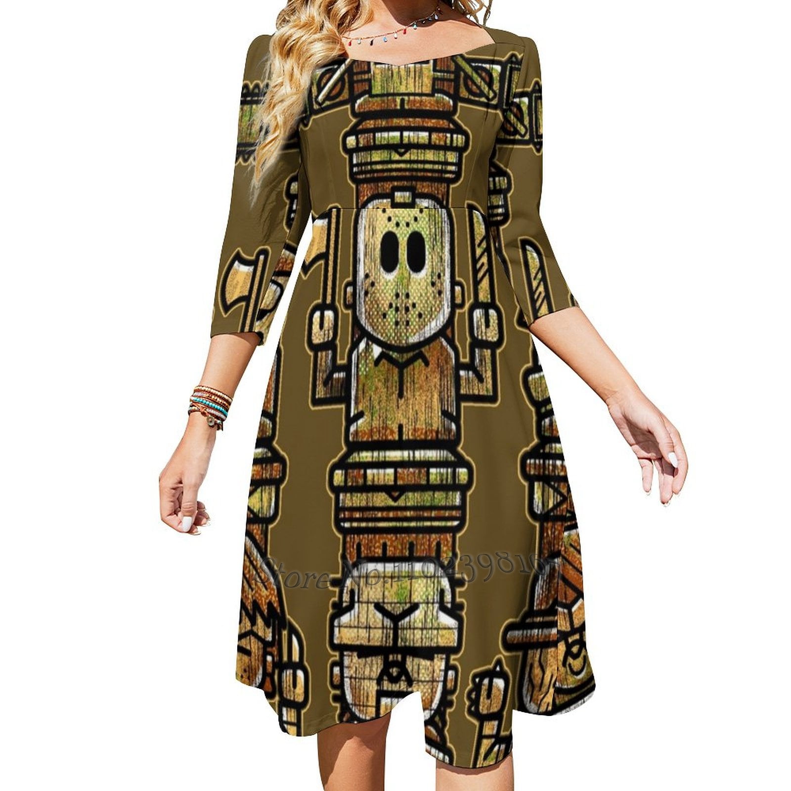 Horror Gods Evening Party Dresses Midi Sexy Dress Female Sweet One ...