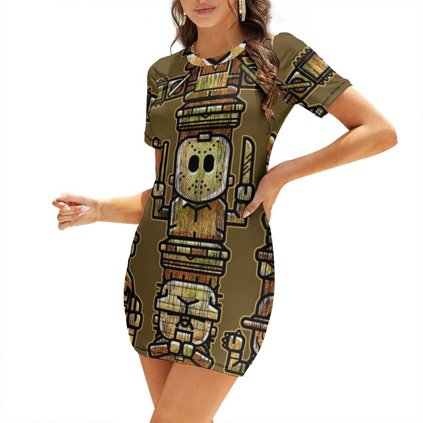 Horror Gods Evening Party Dresses Midi Sexy Dress Female Sweet One ...